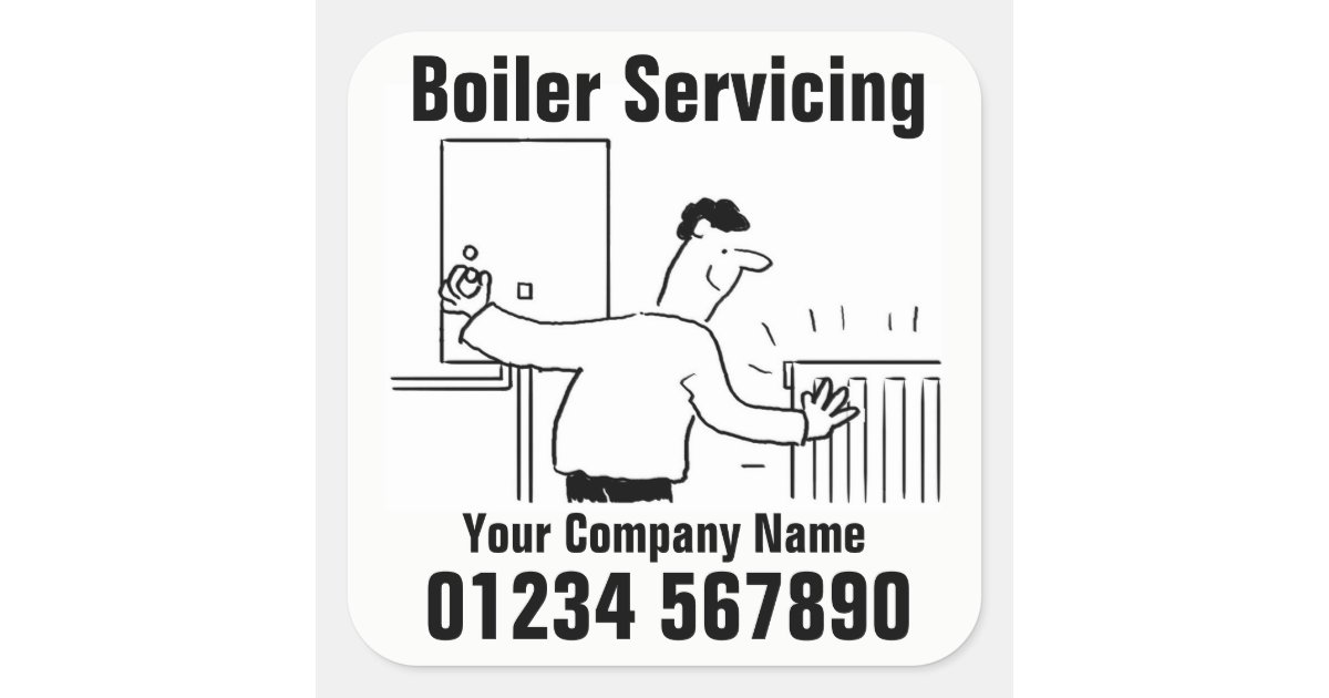 Boiler Servicing Square Sticker | Zazzle