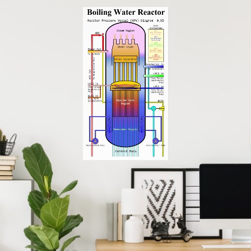 Boiling Water Reactor Pressure Vessel Diagram Poster | Zazzle