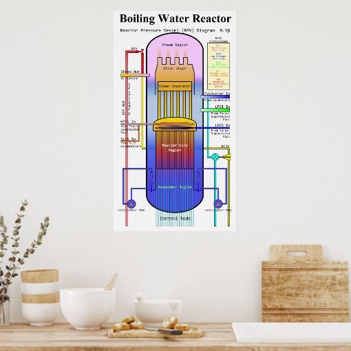 Boiling Water Reactor Pressure Vessel Diagram Poster | Zazzle
