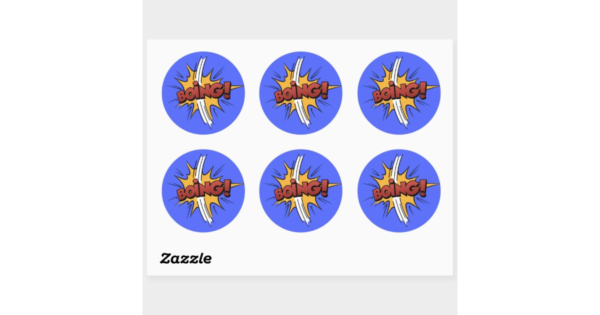 Boing! Classic Round Sticker | Zazzle