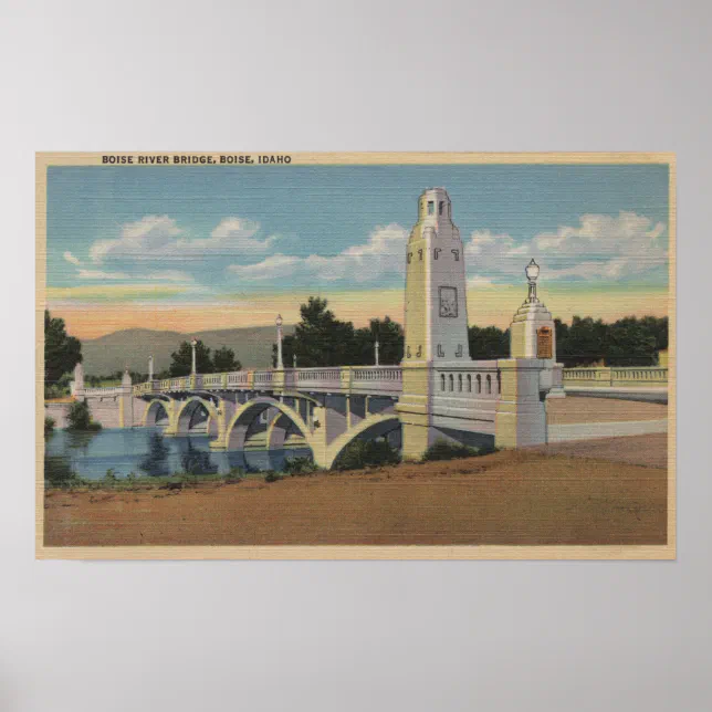Boise, ID - View of Boise River Bridge Poster | Zazzle
