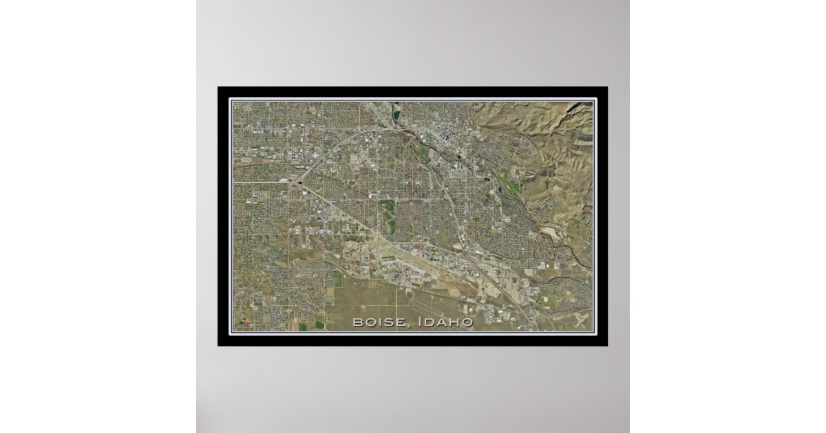 Boise Idaho From Space Satellite Poster Map | Zazzle