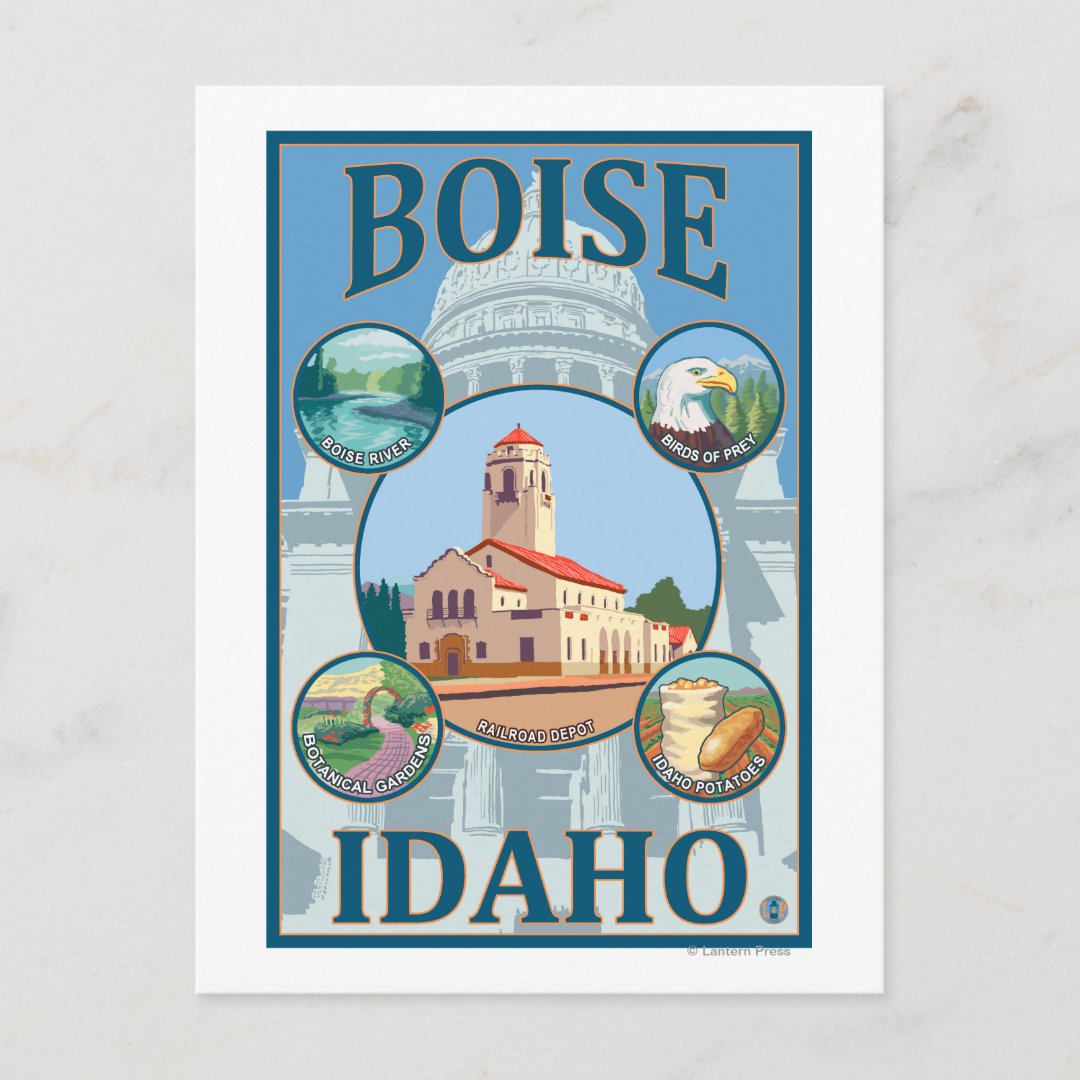 Boise, IdahoScenic Travel Poster Postcard | Zazzle
