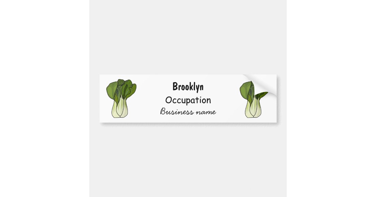 Bok choy cartoon illustration bumper sticker | Zazzle