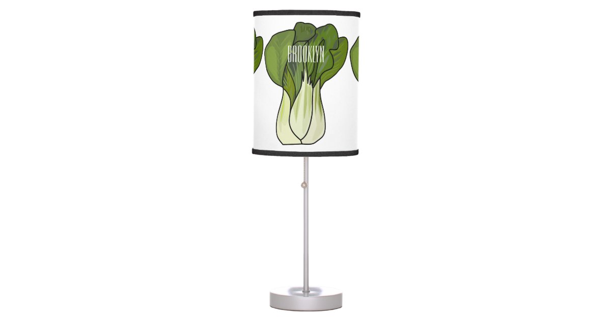 Bok choy cartoon illustration table lamp | Zazzle