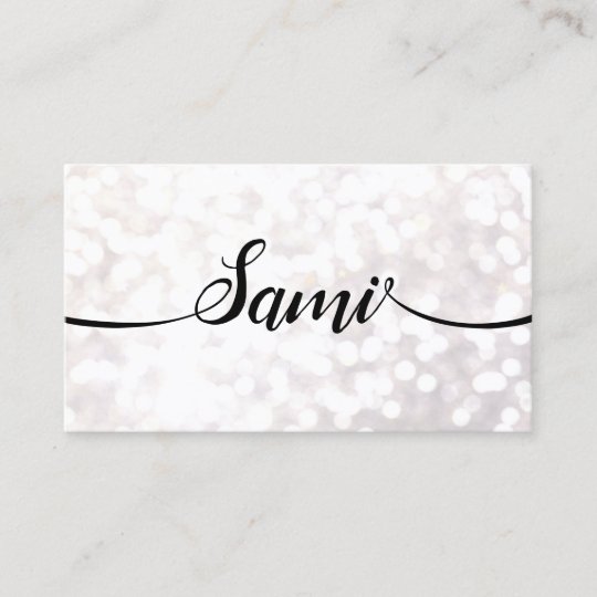 Bokeh Glitter Calligraphy Font Networking card | Zazzle.com