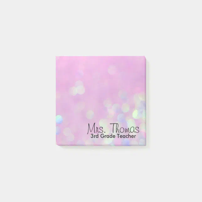 Bokeh Post It Notes 3x3 (Pink) | Zazzle