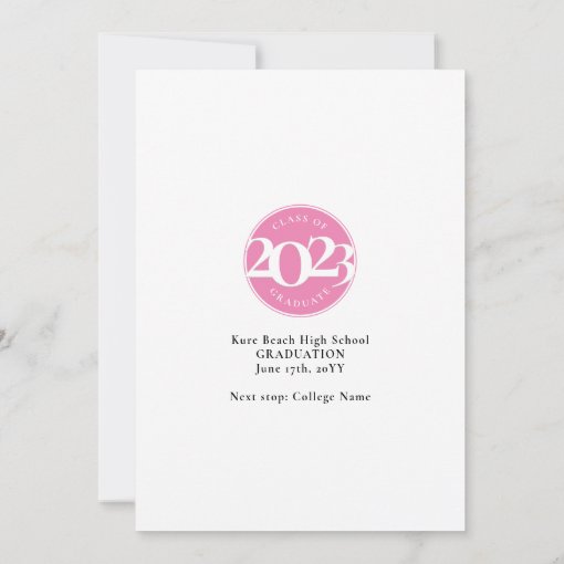 Bold 2023 GRAD Cap 3-Photo Collage Pink Graduation Announcement | Zazzle