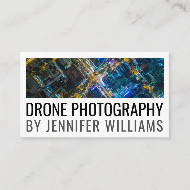Bold Aerial Drone Photography Business Card | Zazzle