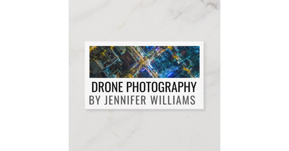 Bold Aerial Drone Photography Business Card | Zazzle.com