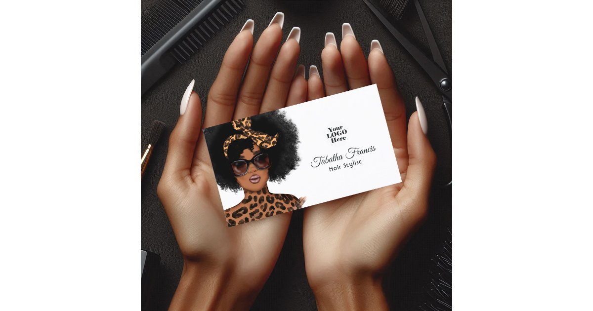 Bold Afrocentric Hair Salon Branding Business Card | Zazzle
