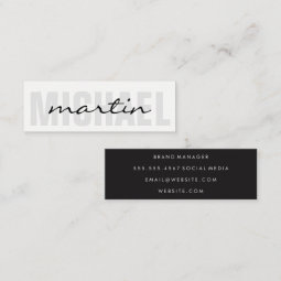 Bold and Cursive Text Mini Business Card | Zazzle