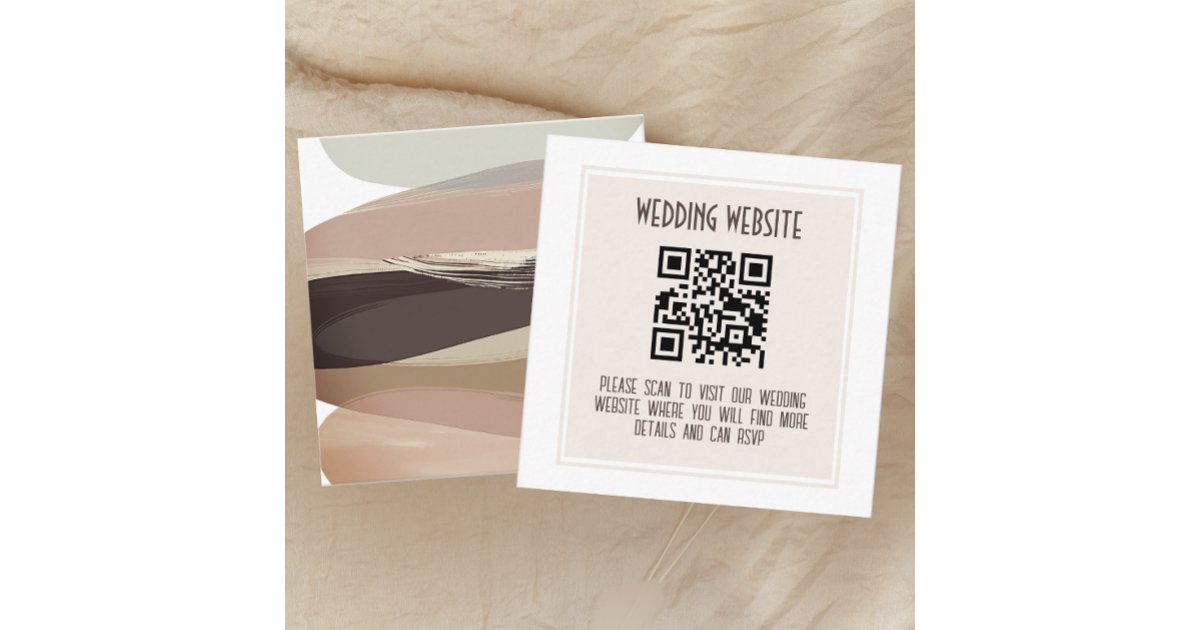 Bold and Edgy Dark Brown Wedding QR Code Enclosure Card | Zazzle