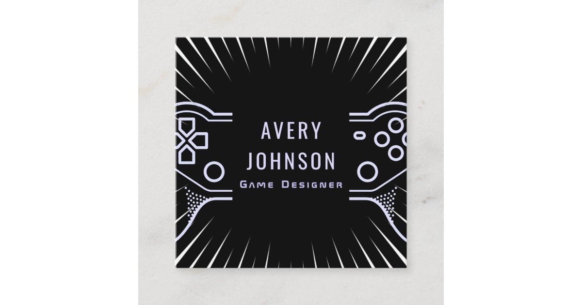 Bold Artsy Video Gaming Game Testing Joypad Modern Square Business Card ...