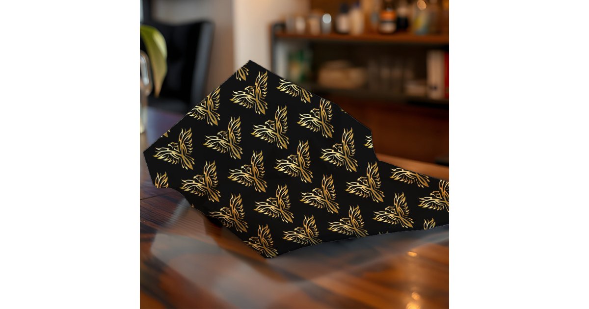 Bold Black and Gold Phoenix Tribal Bird Rockin' Tissue Paper | Zazzle