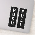 Bold Black And White Push Pull Door Sticker | Zazzle