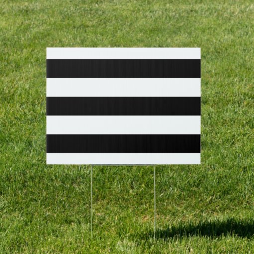 Bold Black And White Stripes Design Yard Sign | Zazzle