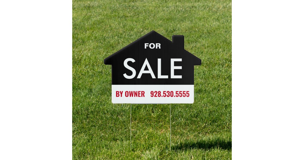 Bold Black SALE By Owner Real Estate Sign | Zazzle