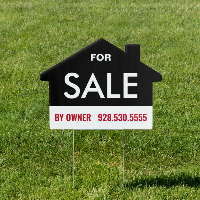Bold Black SALE By Owner Real Estate Sign | Zazzle
