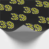 Bold, Black & Yellow Stripes 39 Event # (Birthday) Wrapping Paper | Zazzle