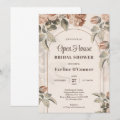 Bold boho arch terracotta roses sage open house invitation | Zazzle