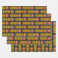 Bold Boho Botanical Geometric Blue Gold Wrapping Paper Sheets | Zazzle