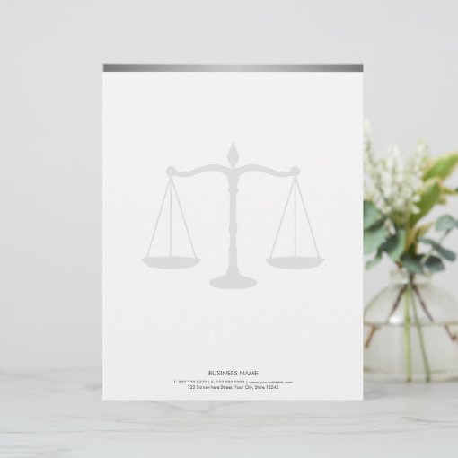Bold Border Scale of Justice Attorney Letterhead | Zazzle