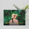 Bold & Bright | Full Photo Christmas Foil Holiday Card | Zazzle