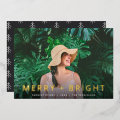 Bold & Bright | Full Photo Christmas Foil Holiday Card | Zazzle