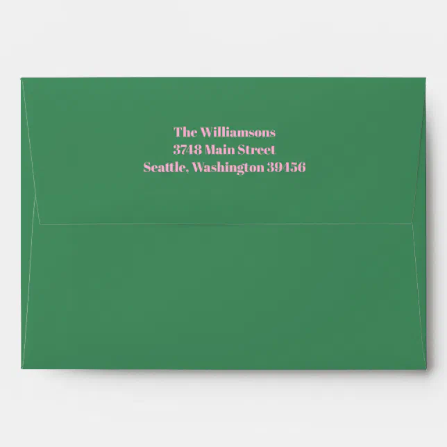 Bold Bright Modern Retro Pink Green 50th Birthday Envelope | Zazzle