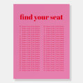 Bold Bright Pink Red Modern Wedding Seating Chart Foam Board | Zazzle