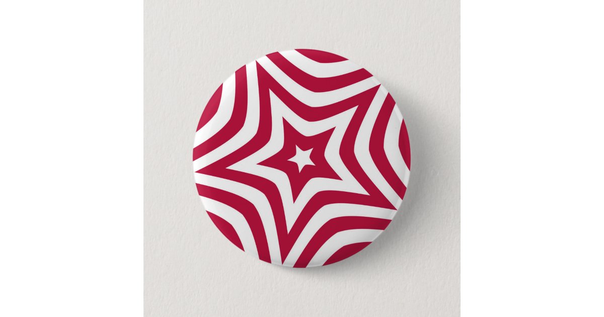 Bold & Bright Red & White Star in a Vector Pattern Pinback Button | Zazzle