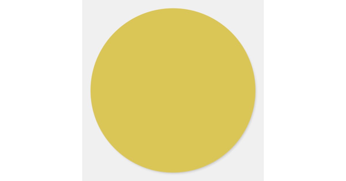 Bold Bright Solid Yellow Modern Wedding Blank Classic Round Sticker ...