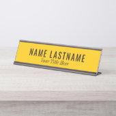 Bold Bright Warm Yellow Black Fonts Desk Name Plate | Zazzle