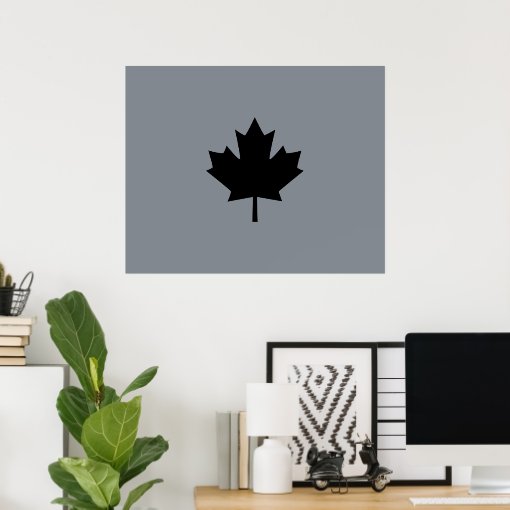 Bold Canadian Black Maple Leaf Poster | Zazzle