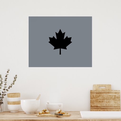 Bold Canadian Black Maple Leaf Poster | Zazzle