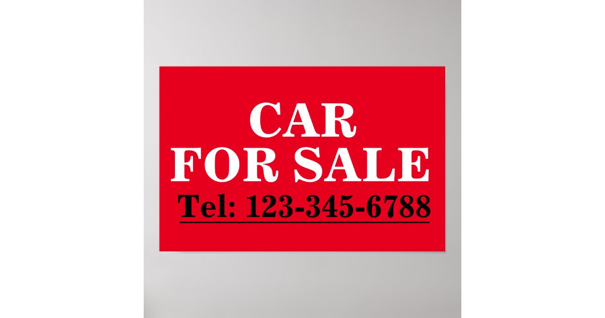 BOLD CAR FOR SALE SIGN modern sell your car poster | Zazzle