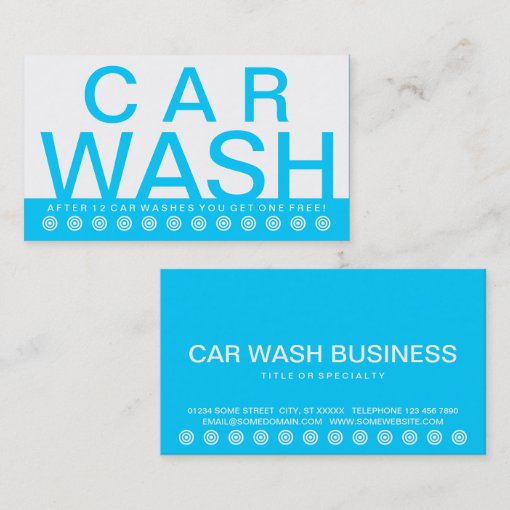 bold CAR WASH customer loyalty card | Zazzle