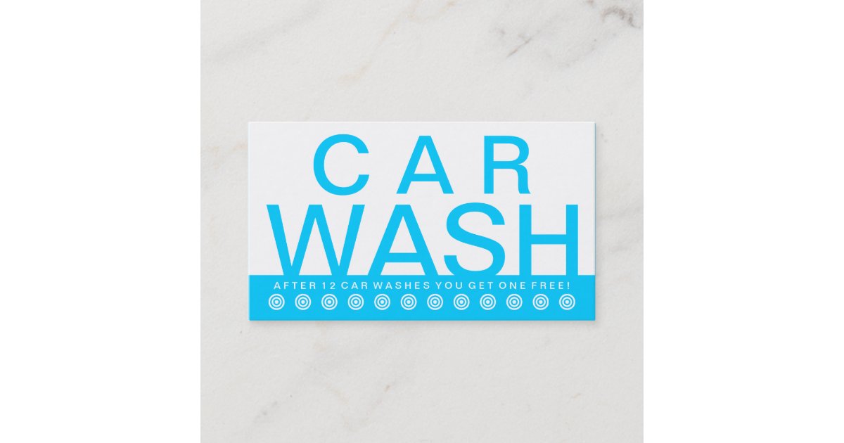 bold CAR WASH customer loyalty card | Zazzle