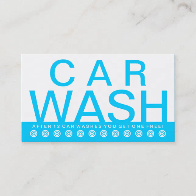 bold CAR WASH customer loyalty card | Zazzle