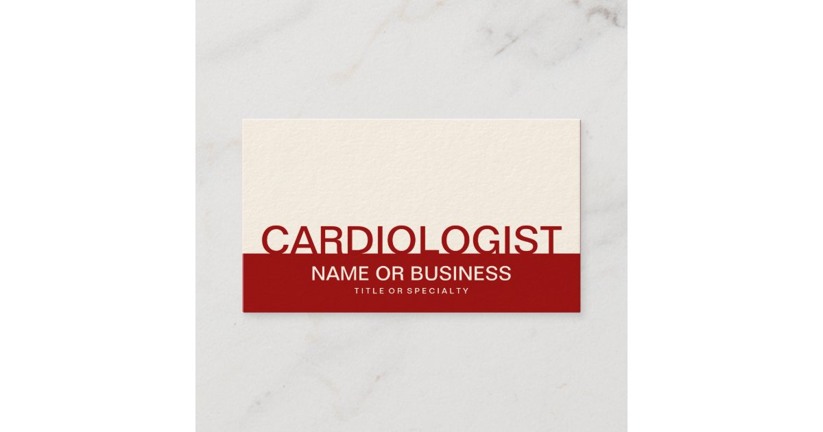 bold CARDIOLOGIST Business Card | Zazzle