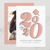 Bold class of 2020 graduation photo announcement | Zazzle