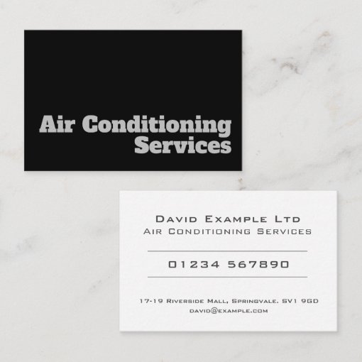 Bold & Clear Air Conditioning Design Business Card | Zazzle