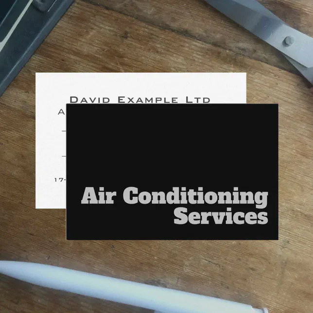 Bold & Clear Air Conditioning Design Business Card | Zazzle