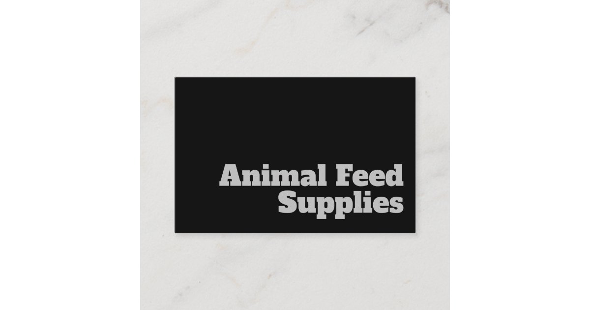 Bold & Clear Animal Feed Supplies Design Business Card | Zazzle