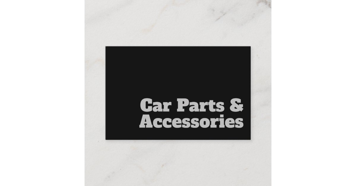 Bold & Clear Car Parts & Accessories Design Business Card | Zazzle