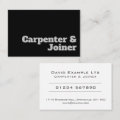 Bold & Clear Carpenter & Joiner Design Business Card | Zazzle