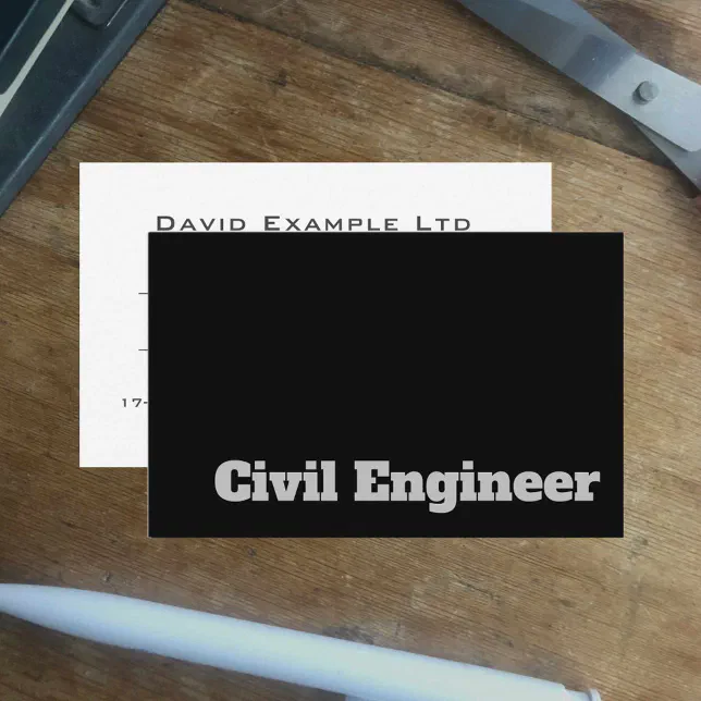 Bold & Clear Civil Engineer Design Business Card | Zazzle