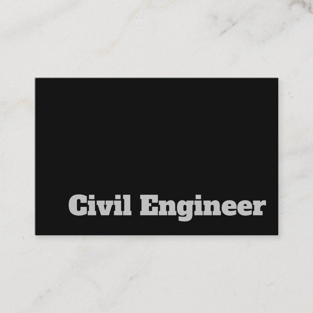 Bold & Clear Civil Engineer Design Business Card | Zazzle