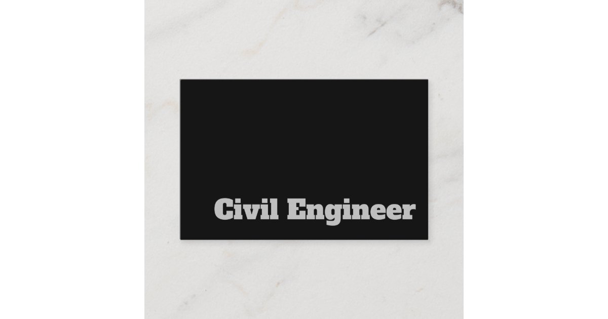 Bold & Clear Civil Engineer Design Business Card | Zazzle